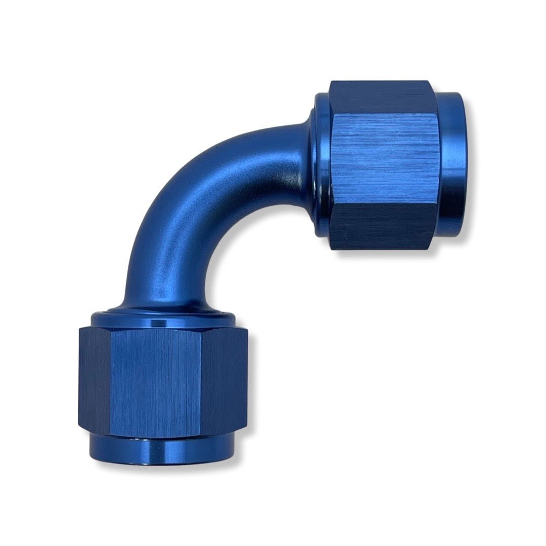 AN12 90° Female Adapter - Blue – AN3 Parts